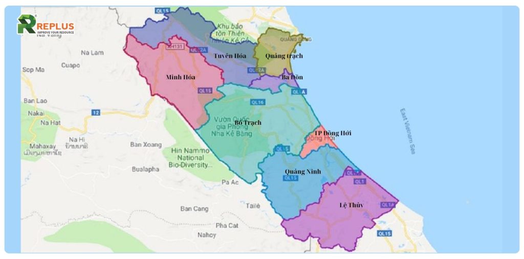 Bản đồ miền Trung đầy đủ 19 tỉnh thành mới nhất hiện nay